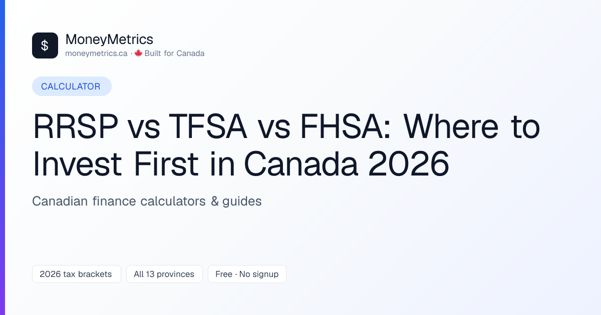 RRSP vs TFSA vs FHSA: Where to Invest First in Canada 2026 | MoneyMetrics